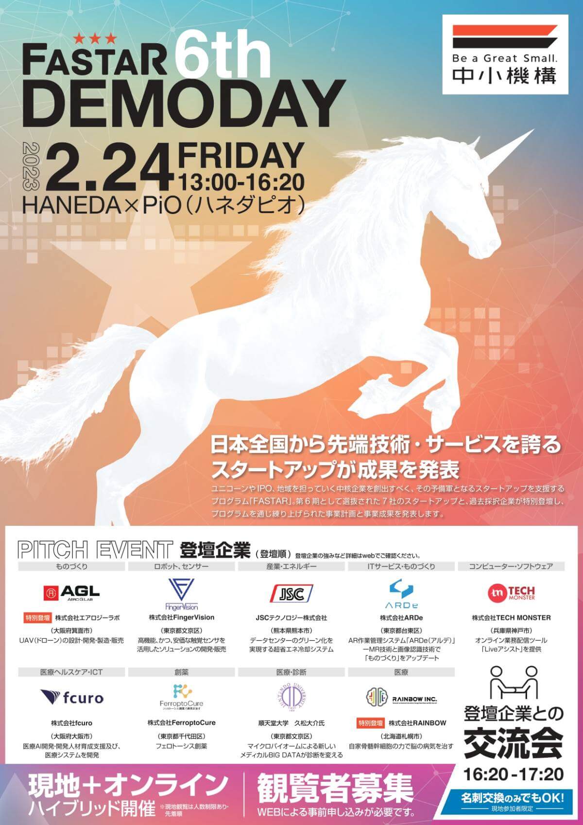 【2/24】FASTAR 6th DEMODAY 観覧者募集（会場またはオンライン） | スタートアップポートヨコハマ